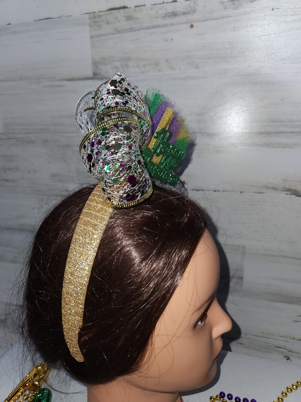 Mardi Gras Headband, Mardi Gras Head Piece, Mardi Gras Party Headband ...