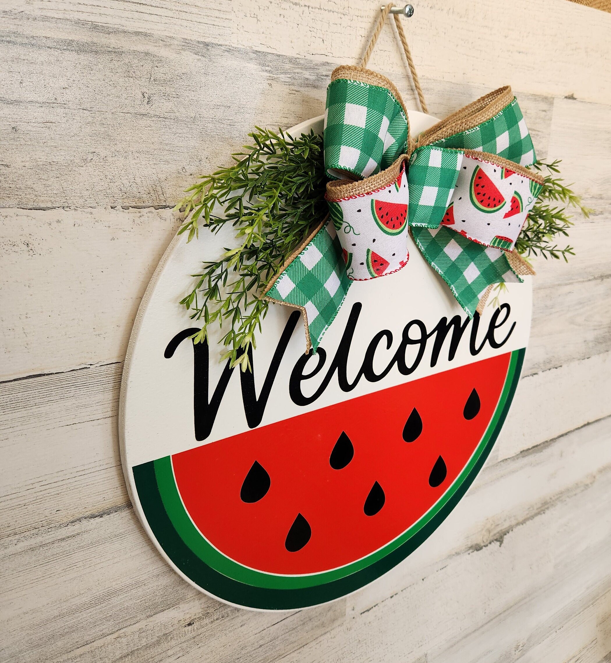 Watermelon Welcome Sign | Welcome Door Hanger | Summer Watermelon Sign ...