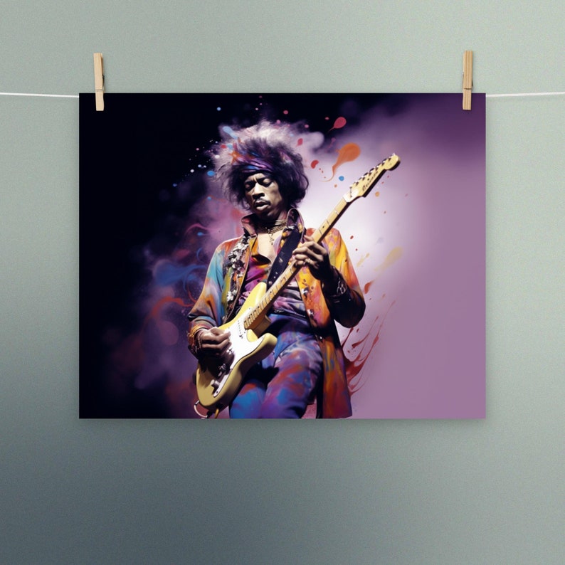 Jimi Hendrix Poster, 60s Rock Art, Psychedelic Rock, Woodstock, Psychedelic Painting ...