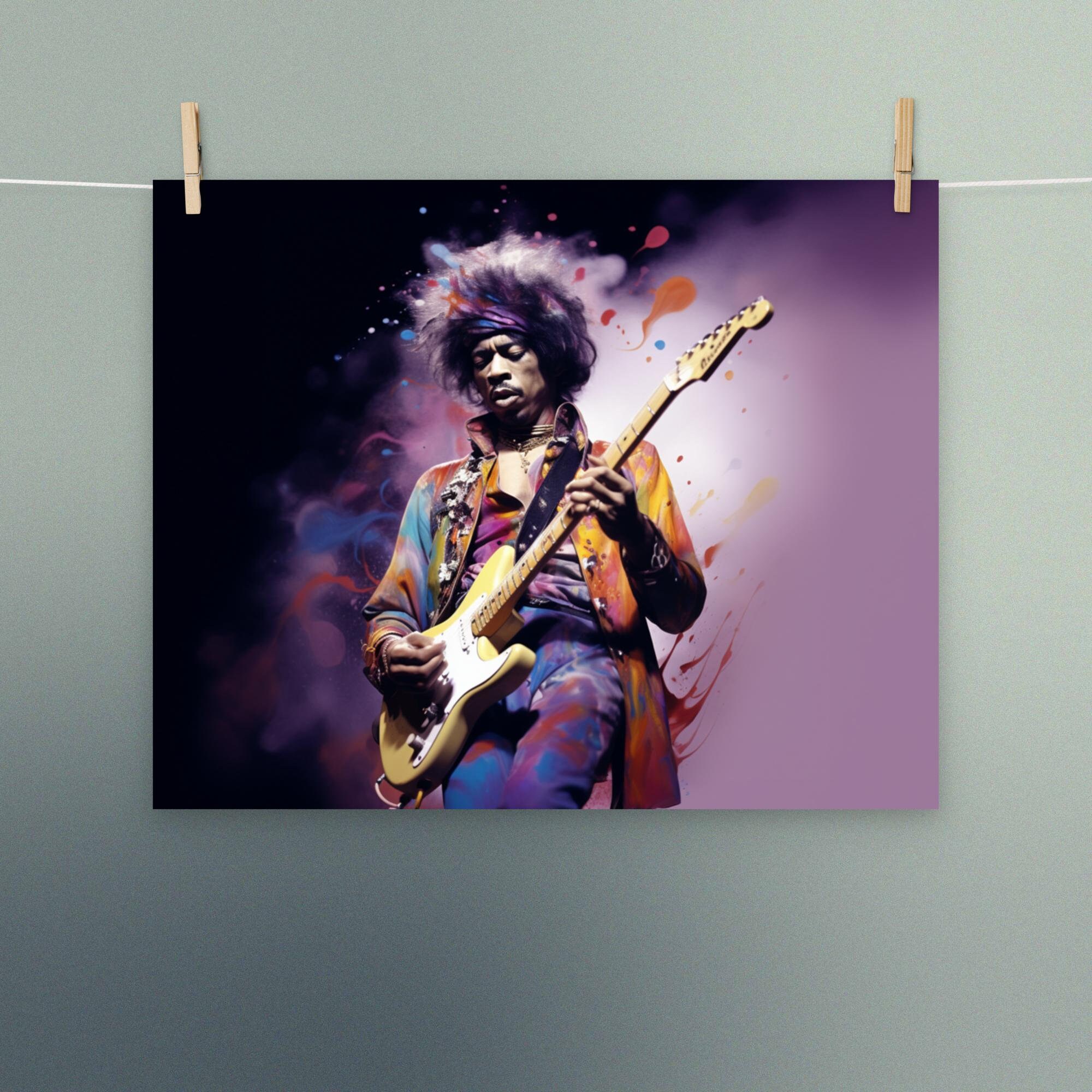 Jimi Hendrix Poster, 60s Rock Art, Psychedelic Rock, Woodstock ...