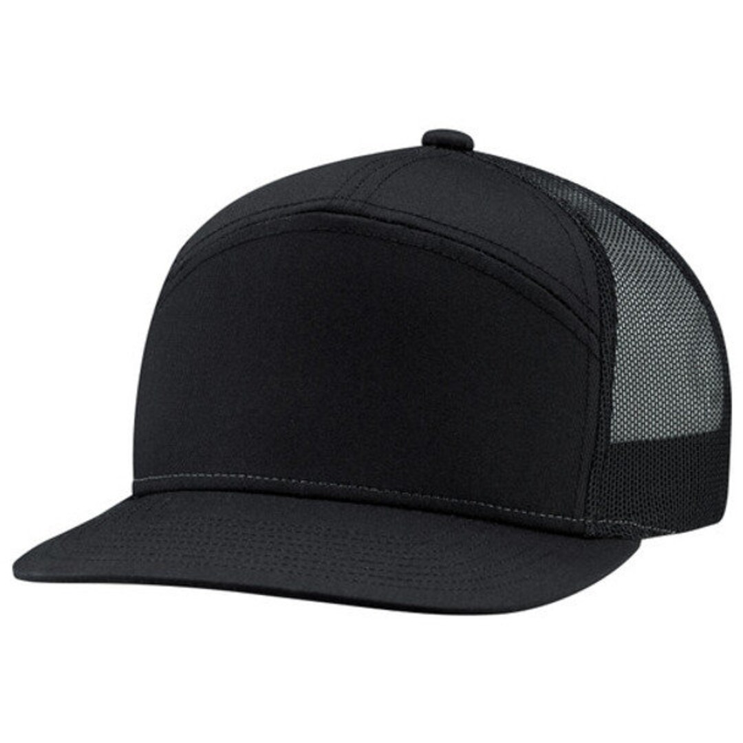 BLACK 3D410M Poly/ Nylon Mesh 7 Panel Cap - Etsy