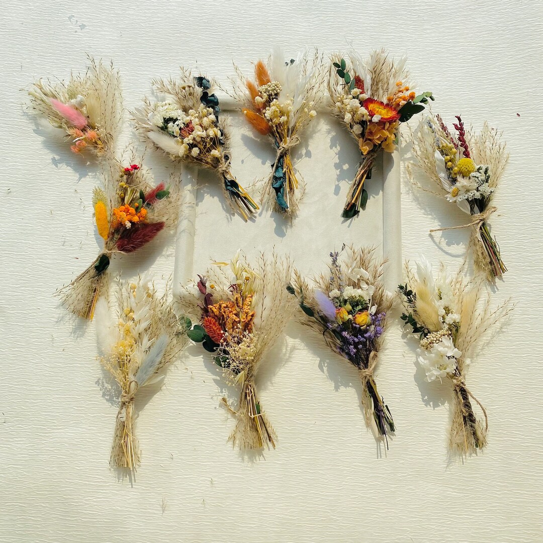 Mini Dried Flower Bouquet,natural Flower Bouquet,boho Wedding Flower ...