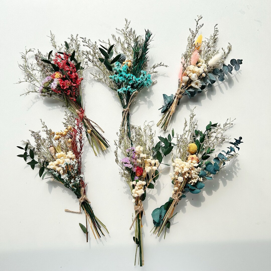 Small Dried Flower Bouquet,natural Mini Dry Flower Bouquet,bridesmaid ...