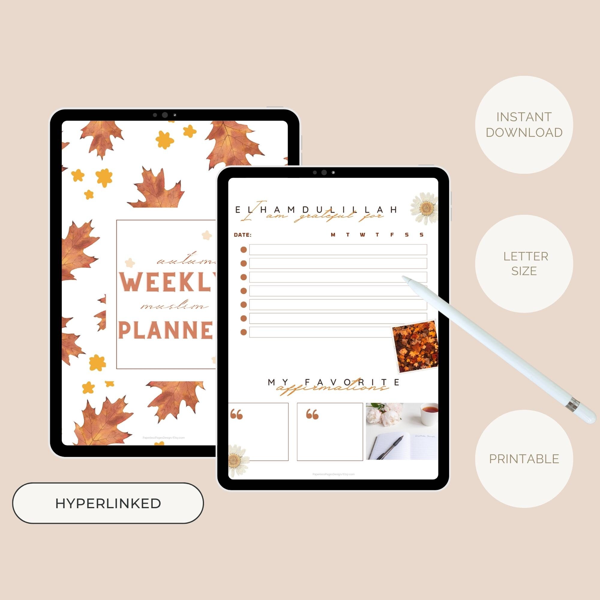 Weekly Muslim Planner Undated Planner Weekly Islamic Planner Quran ...