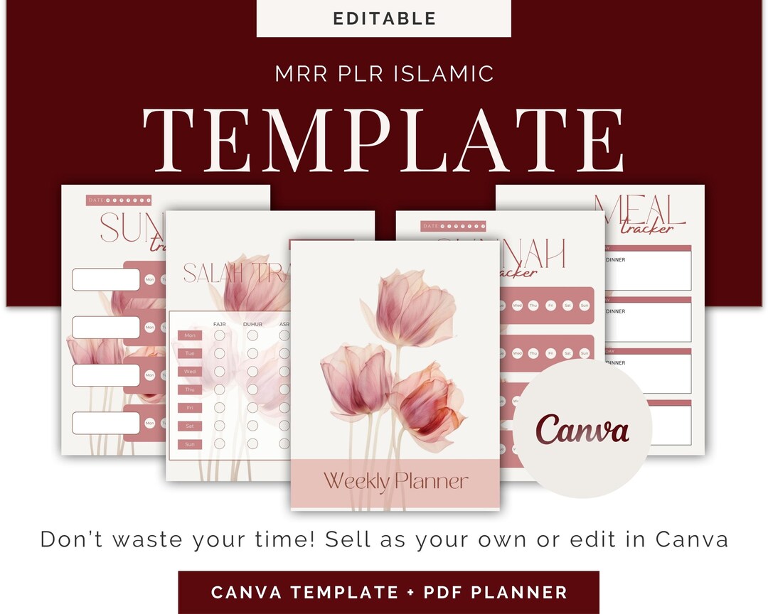 MRR PLR Islamic Editable Template -canva Planner Template With Resell ...
