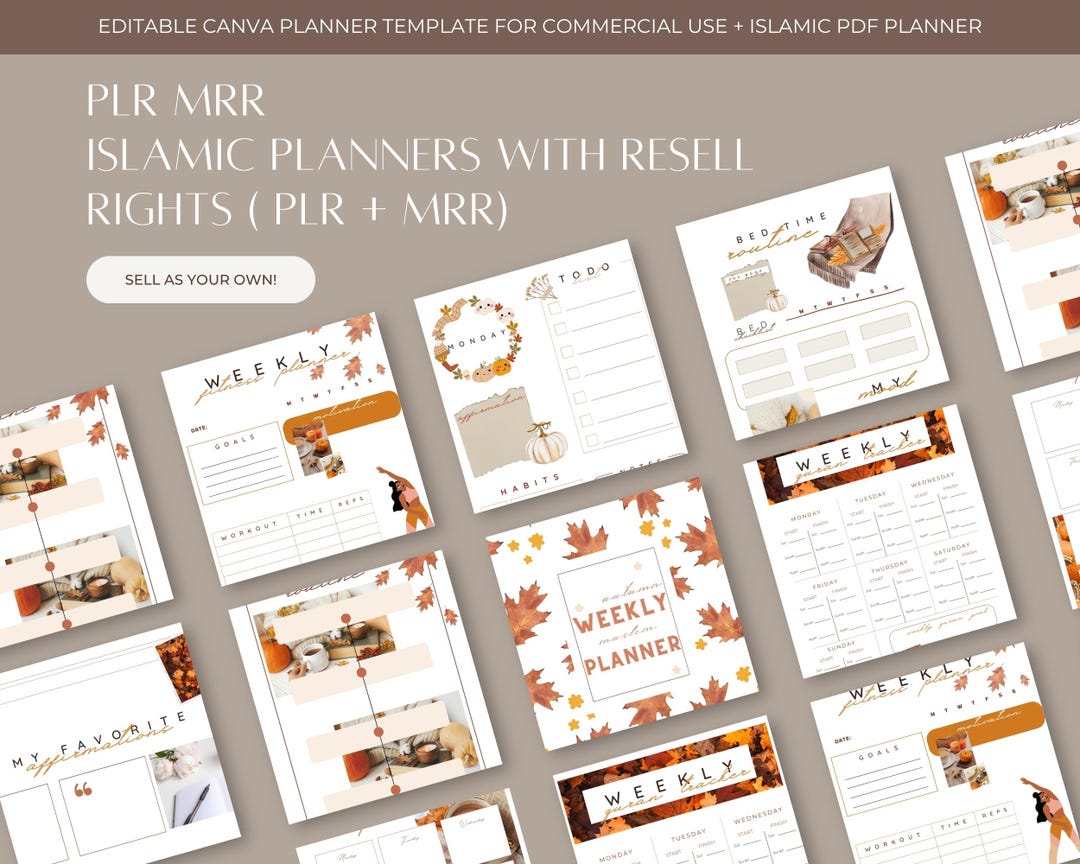 Islamic Planner Canva Template – Printable Muslim Journal (PLR/MRR) - Etsy