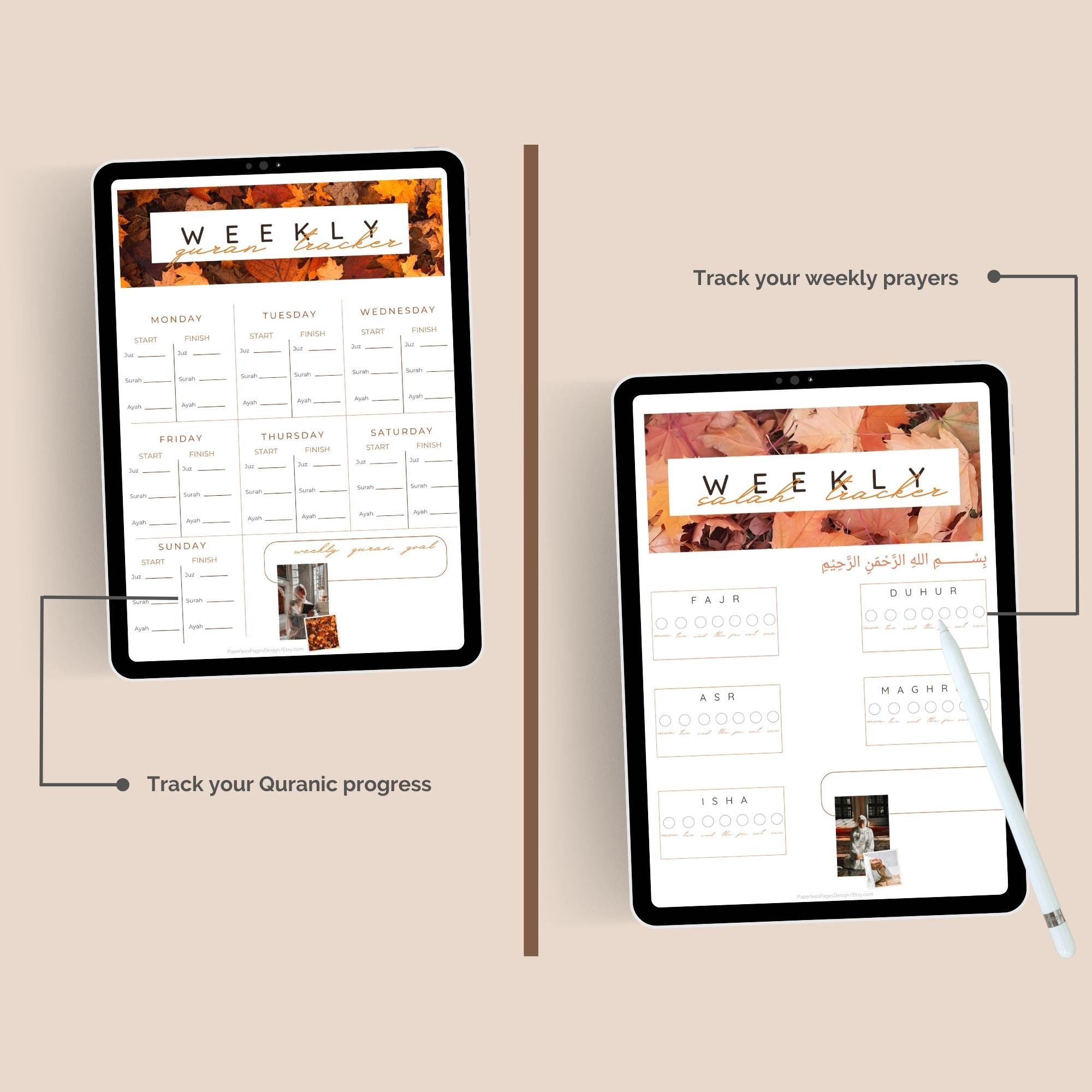 Weekly Muslim Planner Undated Planner Weekly Islamic Planner Quran ...