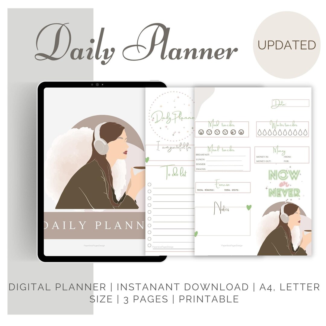 Daily Planner Daily Planner for Productivity Daily Checklist - Etsy
