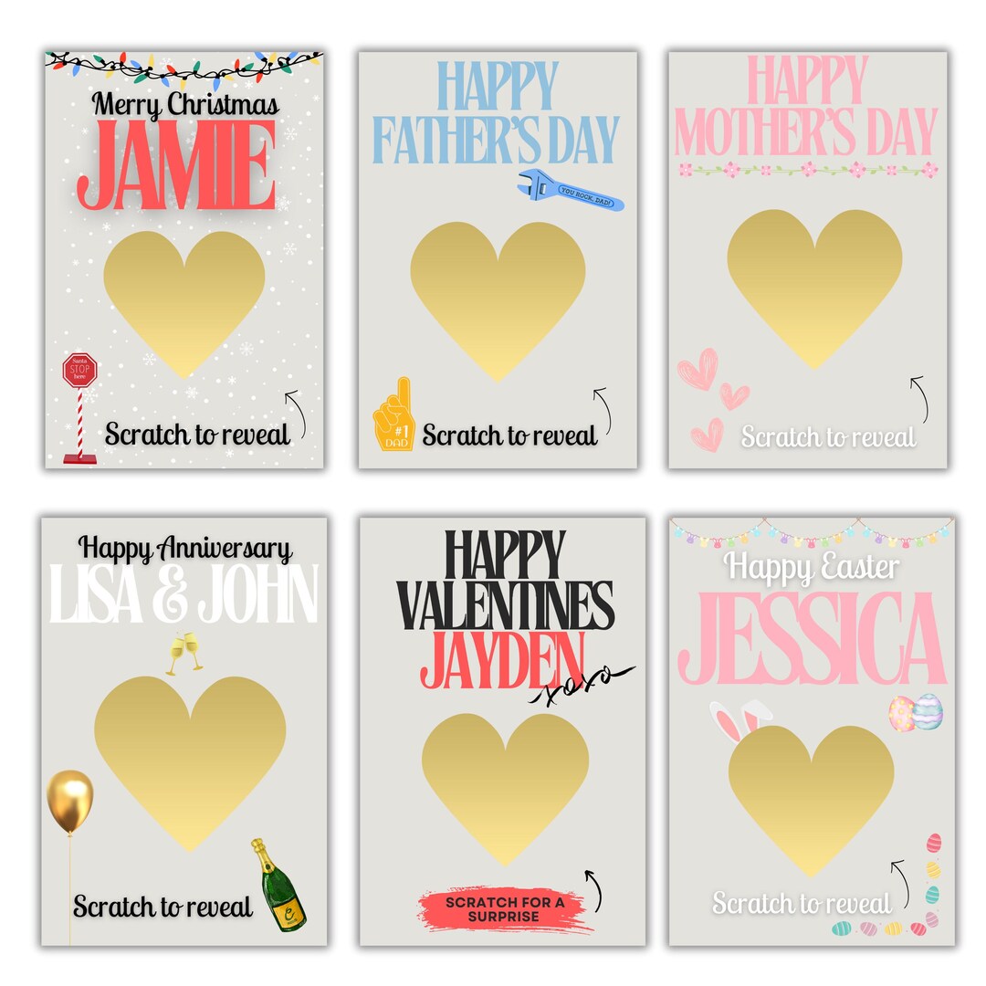 Create Your Own Personalised Scratch Card, Scratch to Reveal Card ...