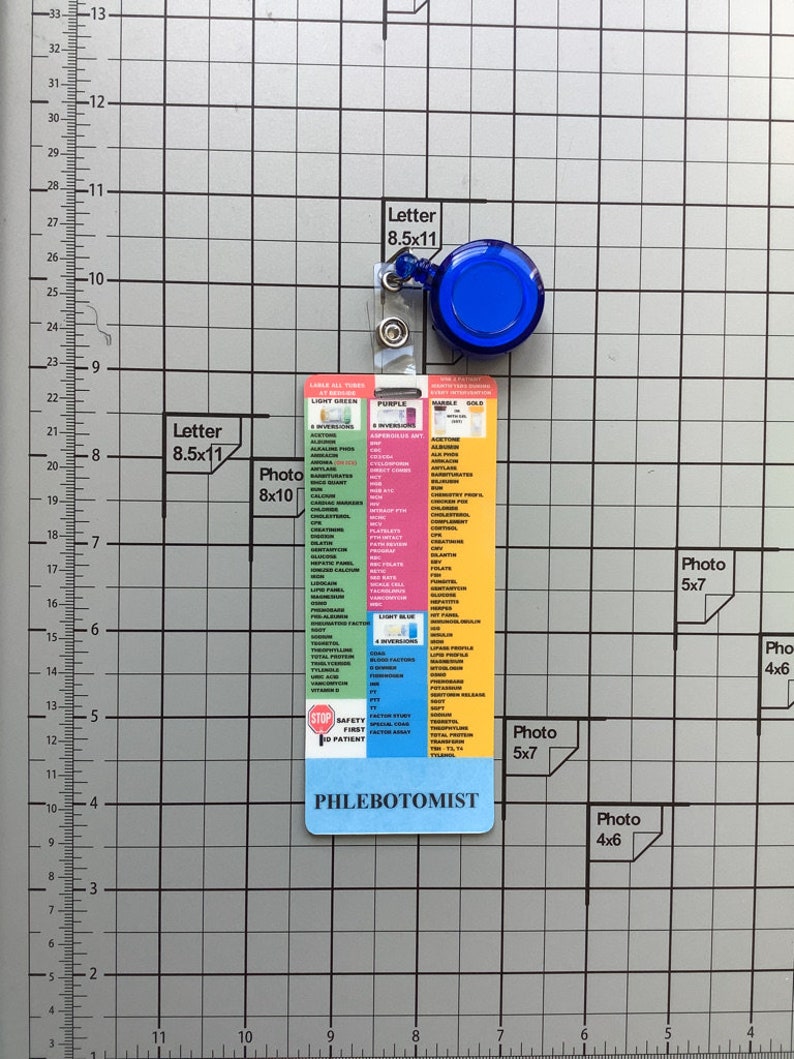Phlebotomist Specimen Badge (vertical - Light Blue) - Etsy