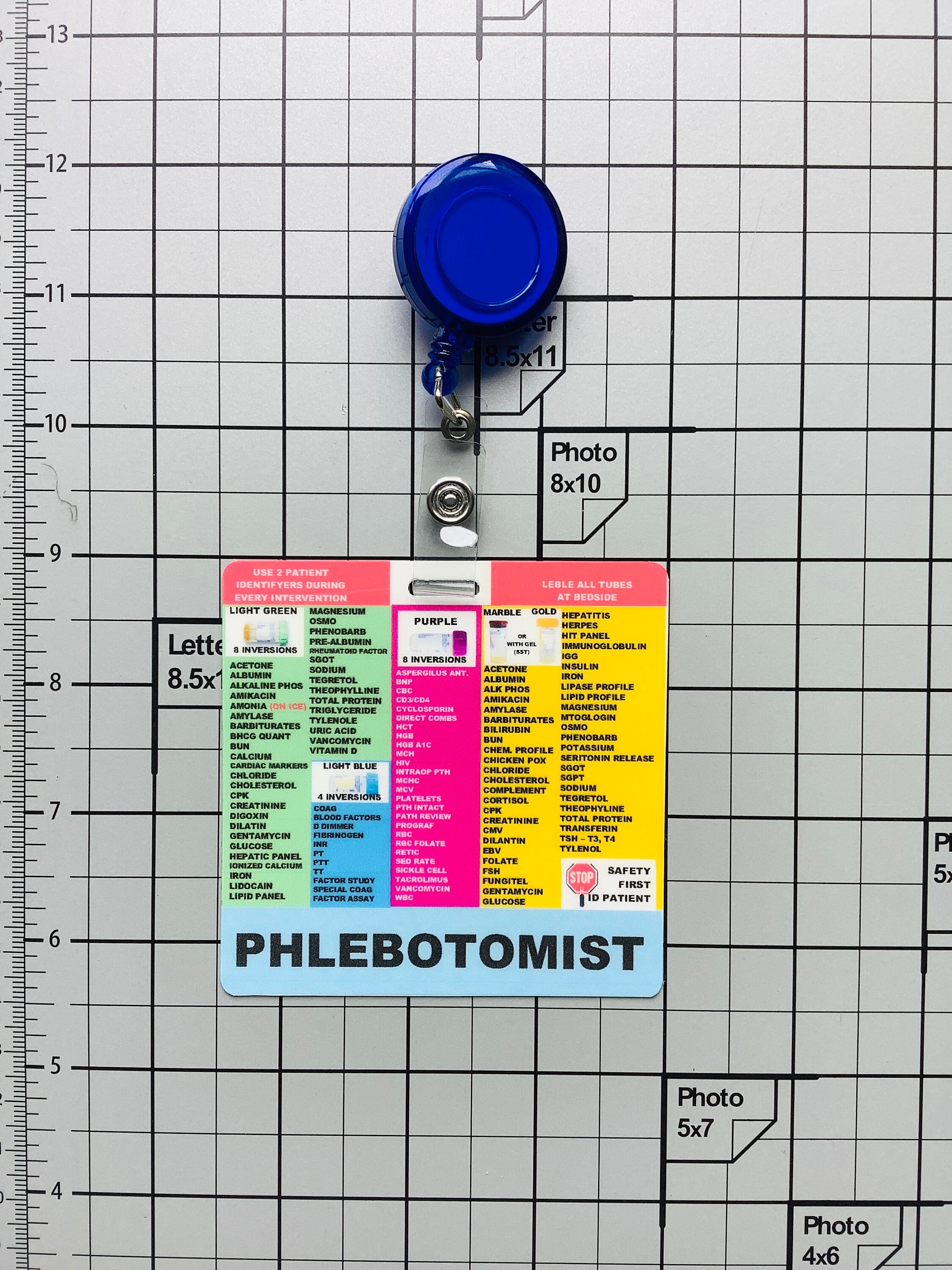 Phlebotomist Specimen Badge (horizontal - Light Blue) - Etsy