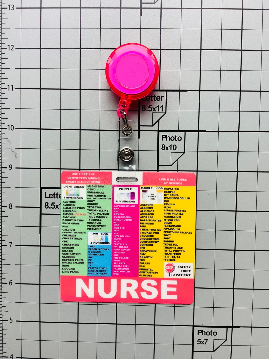 Nurse Specimen Badge, RN Specimen Badge (horizontal - Red) - Etsy