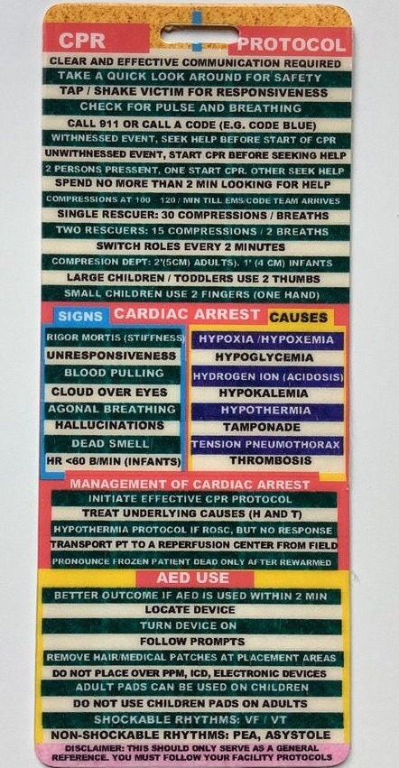 BLS Badge Emergency Card Nurse Complementary Card. - Etsy