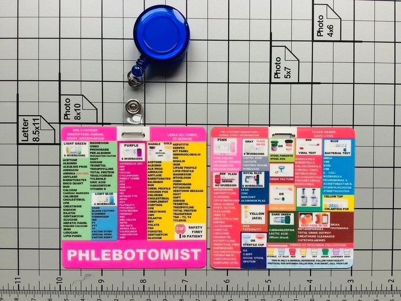Phlebotomist Specimen Badge (horizontal - Pink) - Etsy