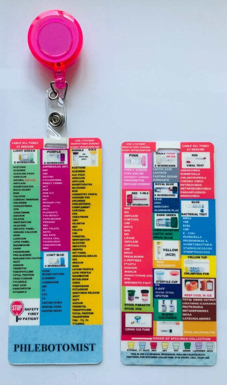 Phlebotomist Specimen Badge (vertical - Light Blue) - Etsy