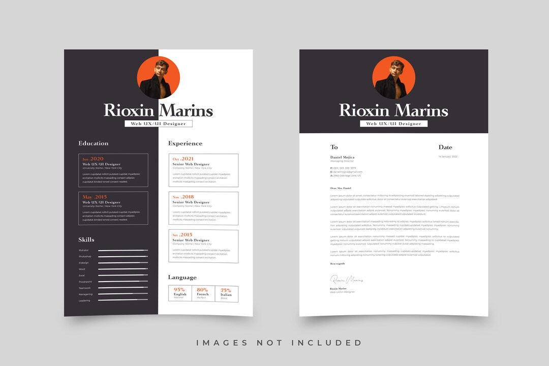 Professional Resume Template With Photo, Modern Resume Template ...