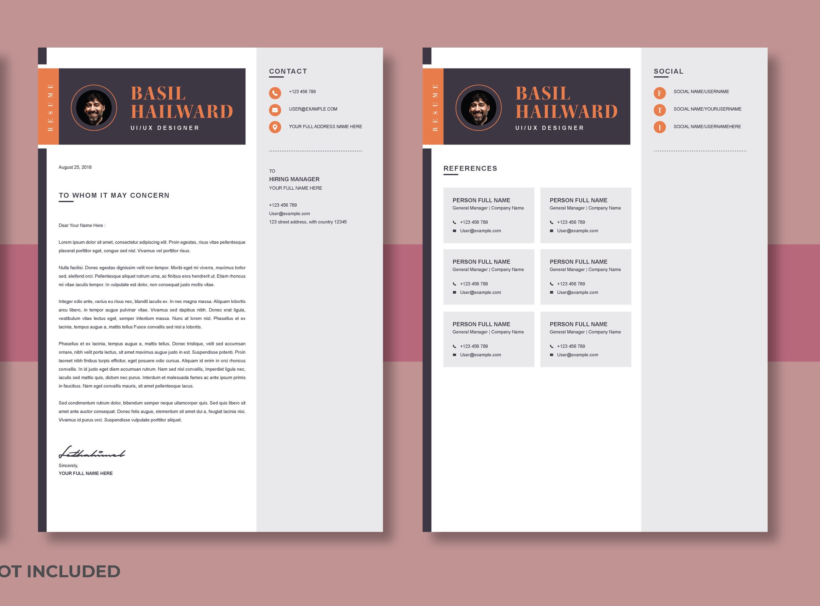 Professional Resume Template, 4-page Resume, Modern Resume Template ...