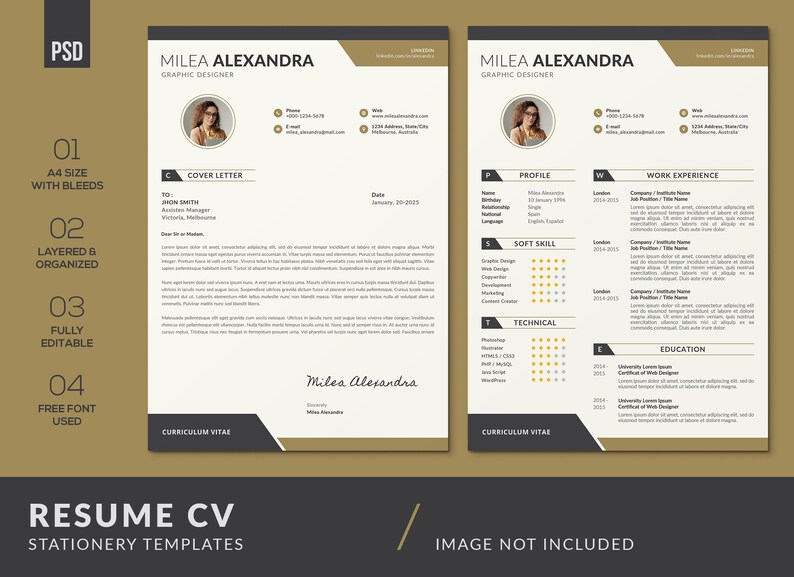 Professional Resume Template With Photo, Modern Resume Template Format ...