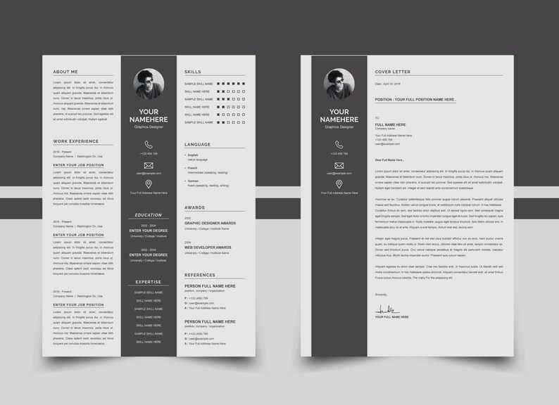Professional Resume Template. CV Template Professional, Modern ...