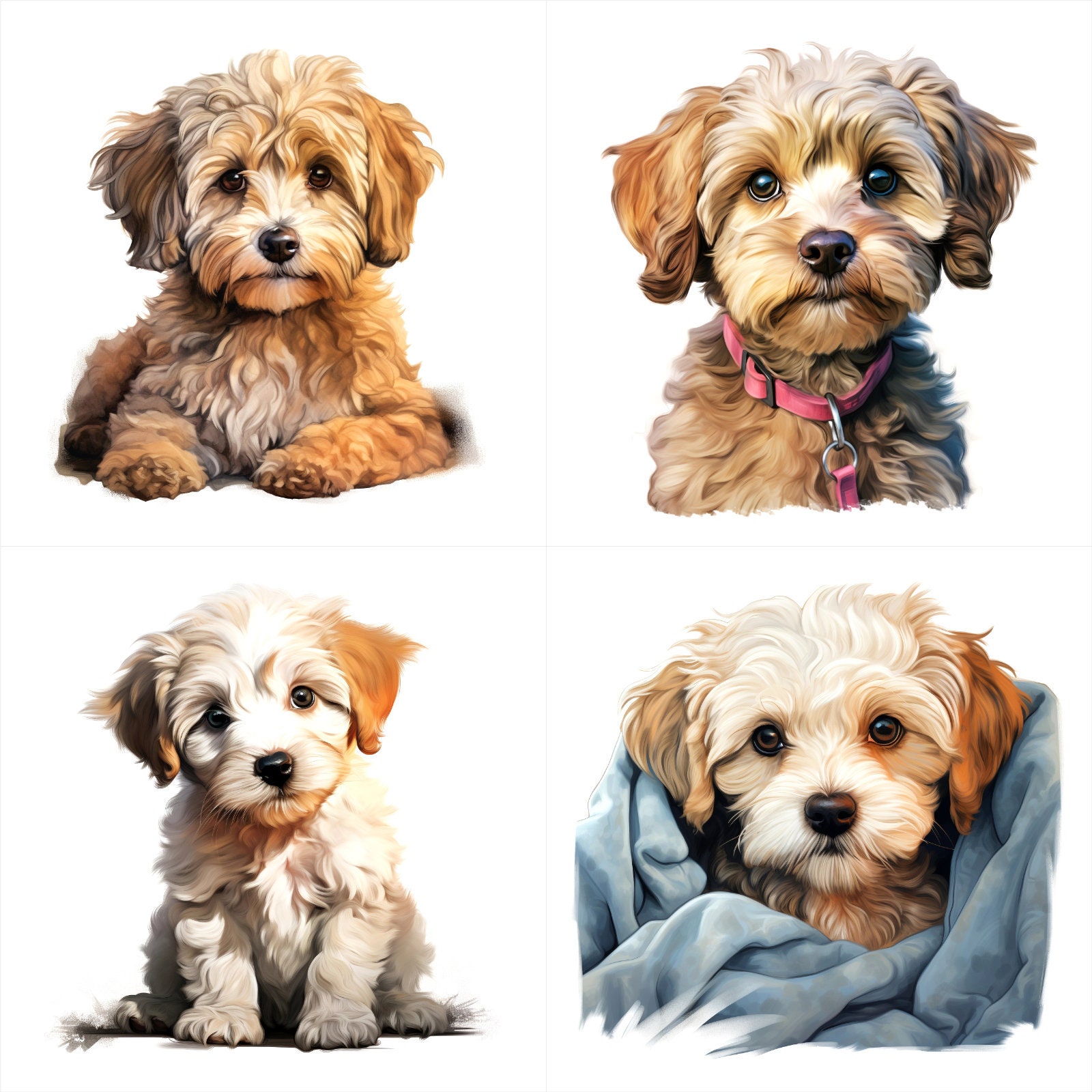 Maltipoo Clipart 24 High Quality Jpegs Maltipoo Dogs - Etsy
