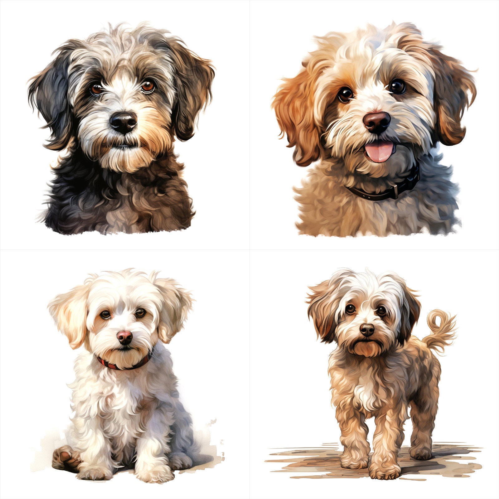 Maltipoo Clipart 24 High Quality Jpegs Maltipoo Dogs - Etsy