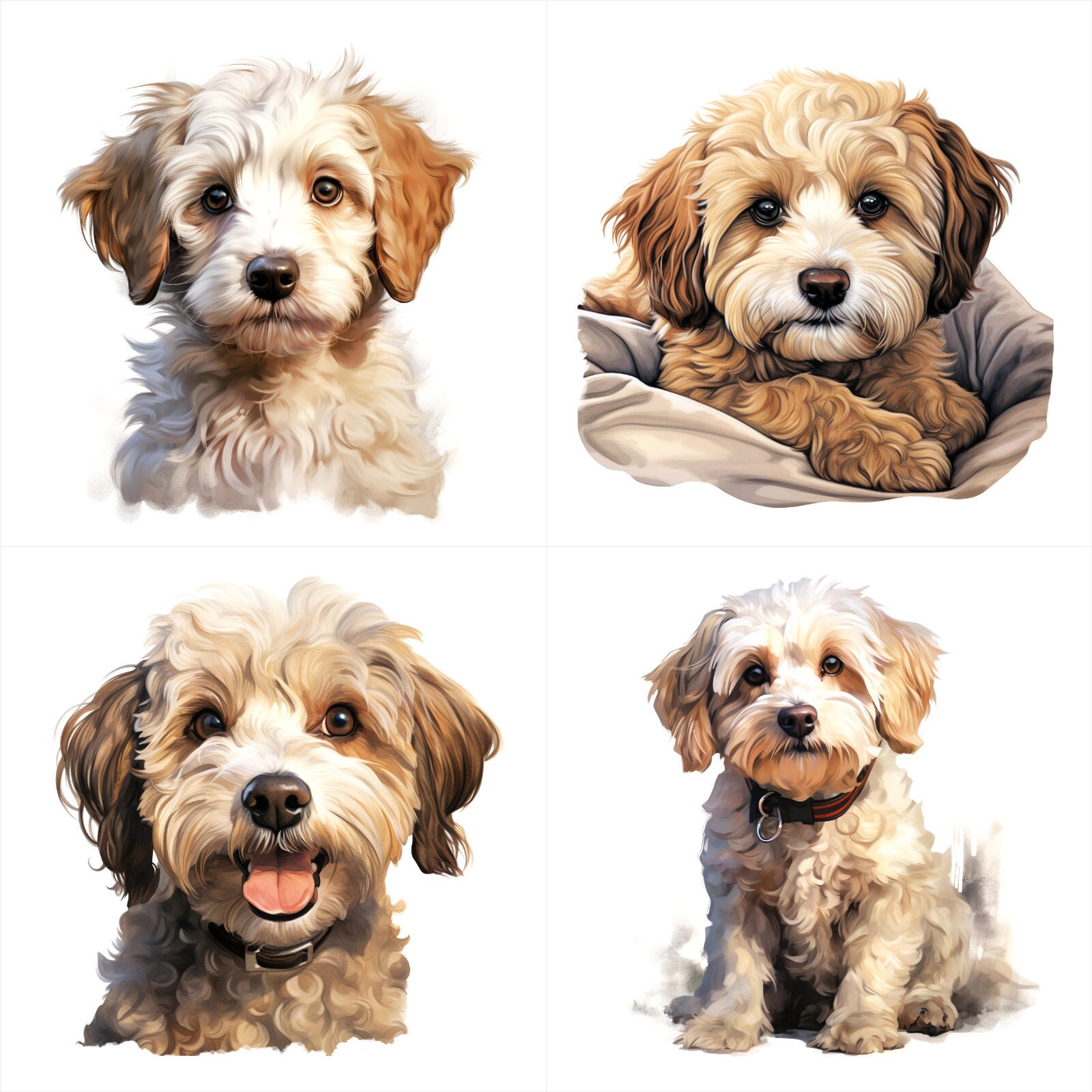 Maltipoo Clipart 24 High Quality Jpegs Maltipoo Dogs - Etsy