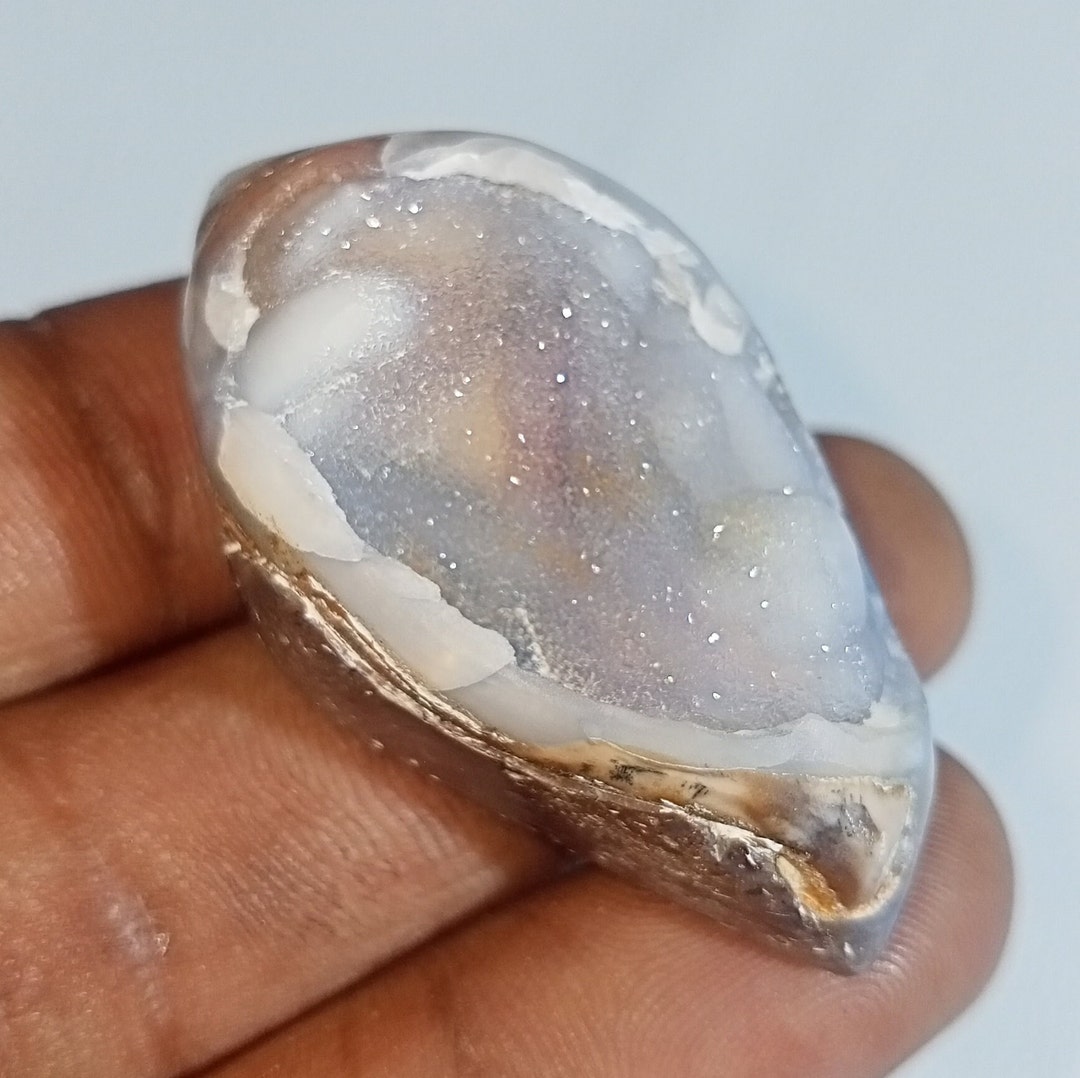 115 Cts. 100% Top Druzy Natural Rare Fossil Snail Druzy Agate Fancy ...