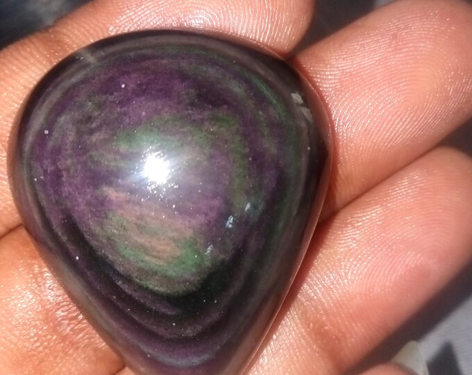 83 Cts.top Quality Maxican Rainbow Obsidian Oval Cabochon Loose Semi ...