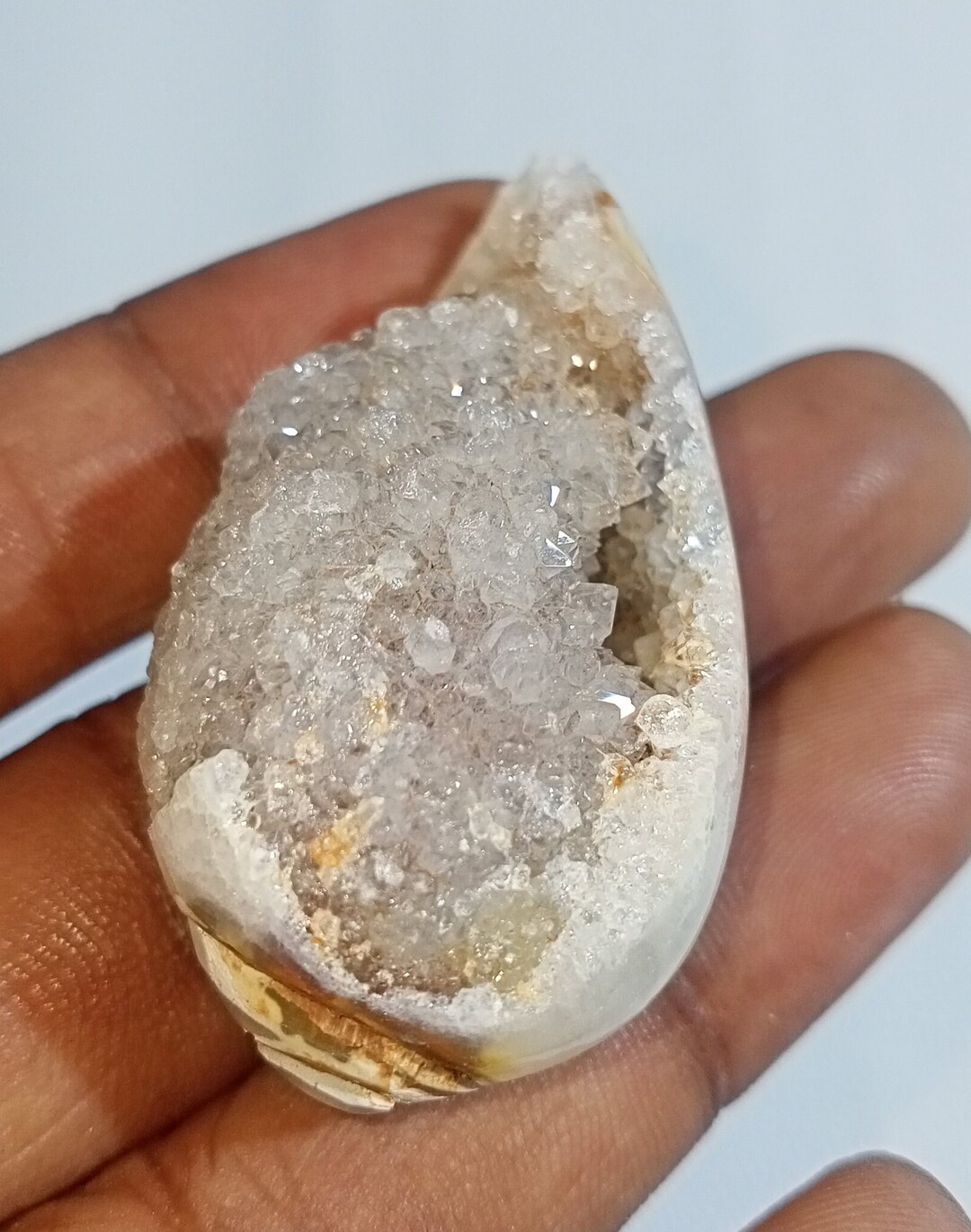 172 Cts. Top Druzy Natural Rare Fossil Snail Druzy Agate Fancy Loose ...