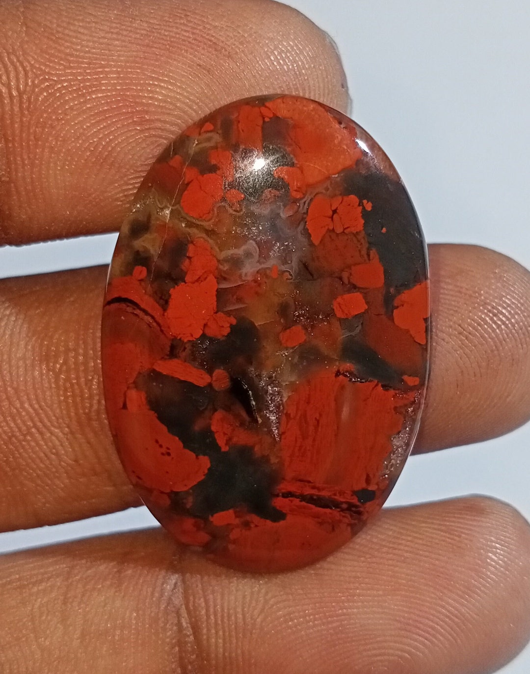 Red Poppy Jasper Gemstone High Quality Poppy Jasper Stone Flat Back ...