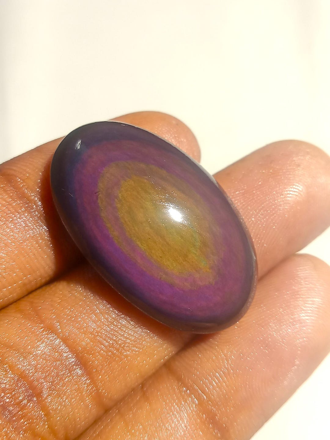 34 Cts. 100 % Rainbow Obsidian Double Eye Highest Grade Rainbow ...