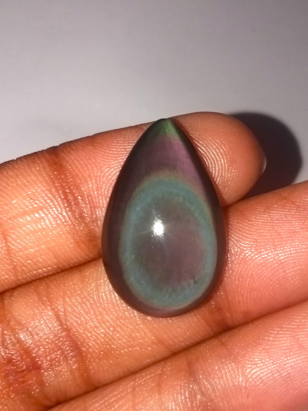 15 Cts. Tuber Flashy Rainbow Obsidian Ring Eye – Tucson Gem Show Finds ...