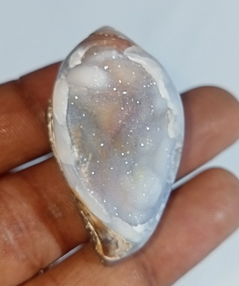 115 Cts. 100% Top Druzy Natural Rare Fossil Snail Druzy Agate Fancy ...