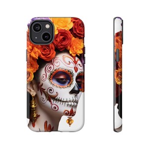 La Catrina Phone Case, Dia De Los Muertos, Floral Head Wreath, Sugar ...