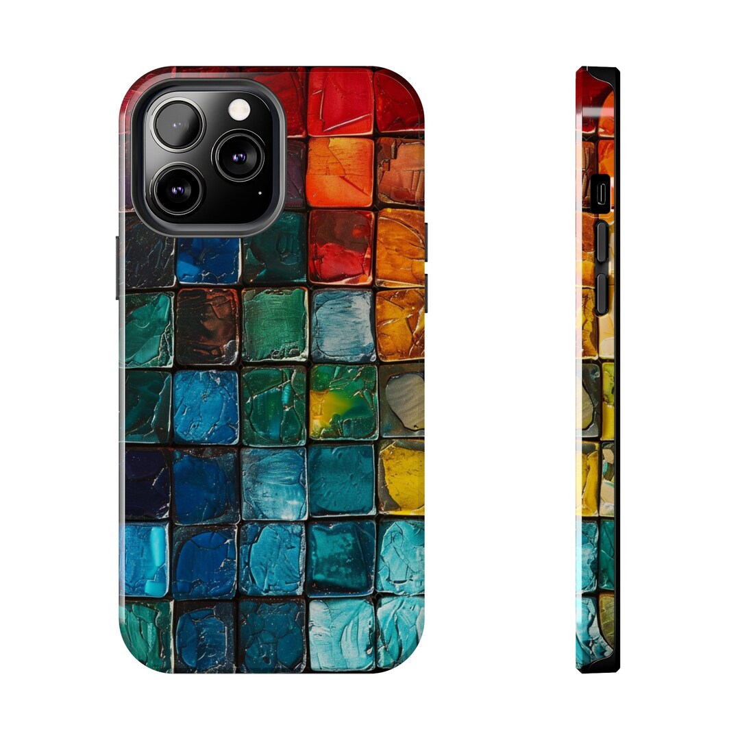 Glass Mosaic Symphony iPhone Case | Textured Elegance Phone Cover for ...