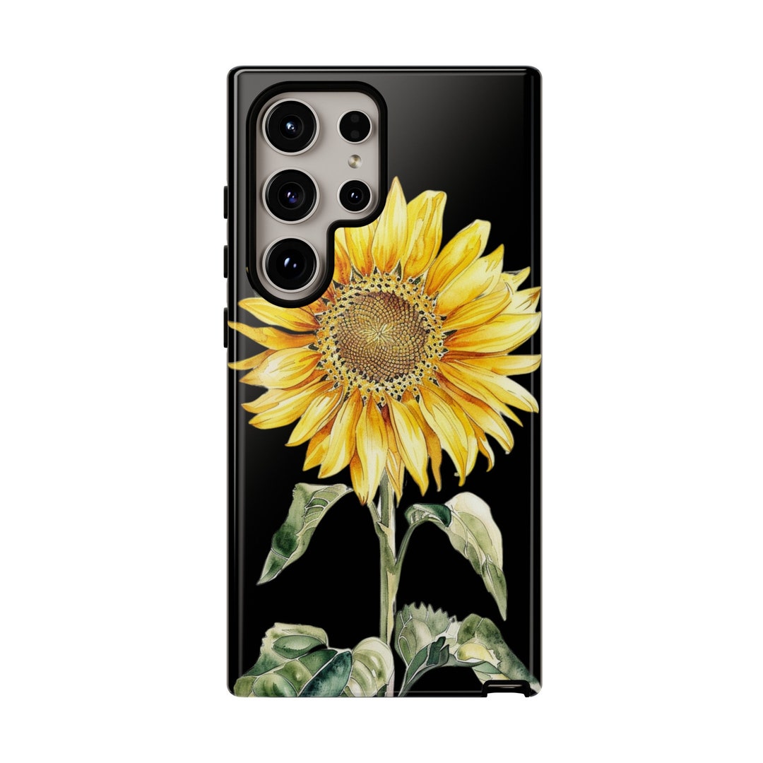Watercolor Sunflower Contrast Phone Case | Compatible With iPhone (13 ...