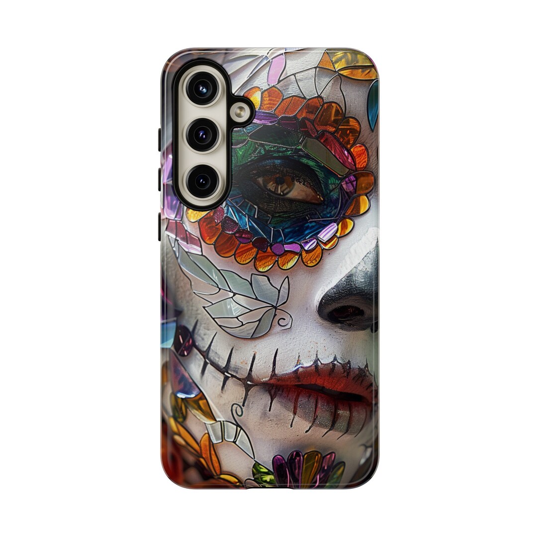 La Catrina Glass Leaf Image Phone Case Dia De Los Muertos Inspired - Etsy