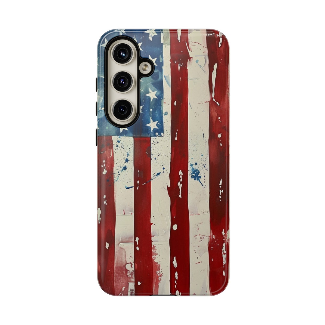 Vintage Watercolor American Flag Phone Case | Compatible With iPhone ...