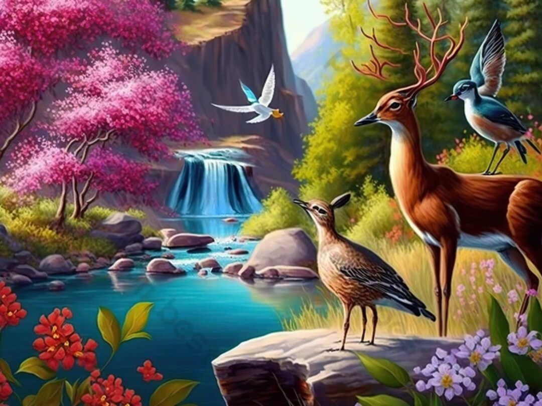 Wonder Deer Painting for House Design , Drawing ,nature's Beauty , Wall ...