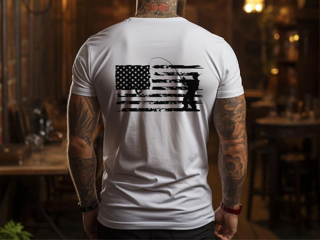 Patriotic Angler Delight, American Flag Fisherman Tee, USA Fishing ...