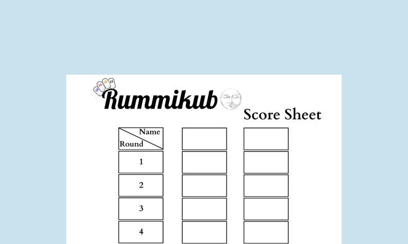 Rummikub Score Sheets Score Board Score Sheets for Games Party Rummikub ...