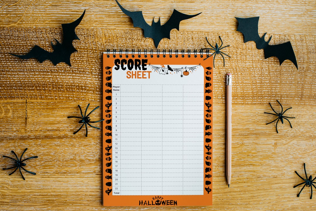 Halloween Themed Score Sheet Score Sheets for Games - Etsy