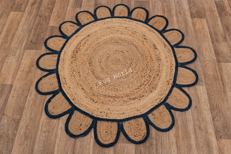 4X4,5X5,6X6 Feet Round Rug, Bohemian Rug, Eco Friendly Rug, Scalloped ...