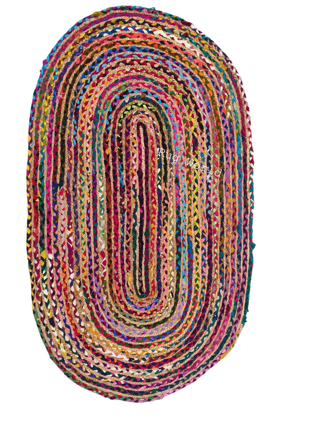 5x7 Oval Chindi Rug, Handwoven Jute Rug, Bohemian Décor, Chindi Jute ...