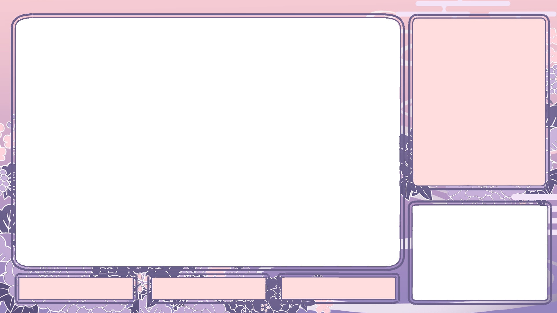 Purple Japanese Style Floral Pattern Overlay Package for Livestream - Etsy