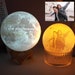 Personalized Moon Lamp, Custom 3D Photo Printed Moon Lamp, Lunar Night ...