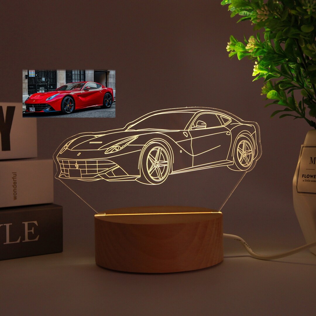 Custom 3D Car Sketch Night Light, Car Guy Gift, Super Car Truck ...