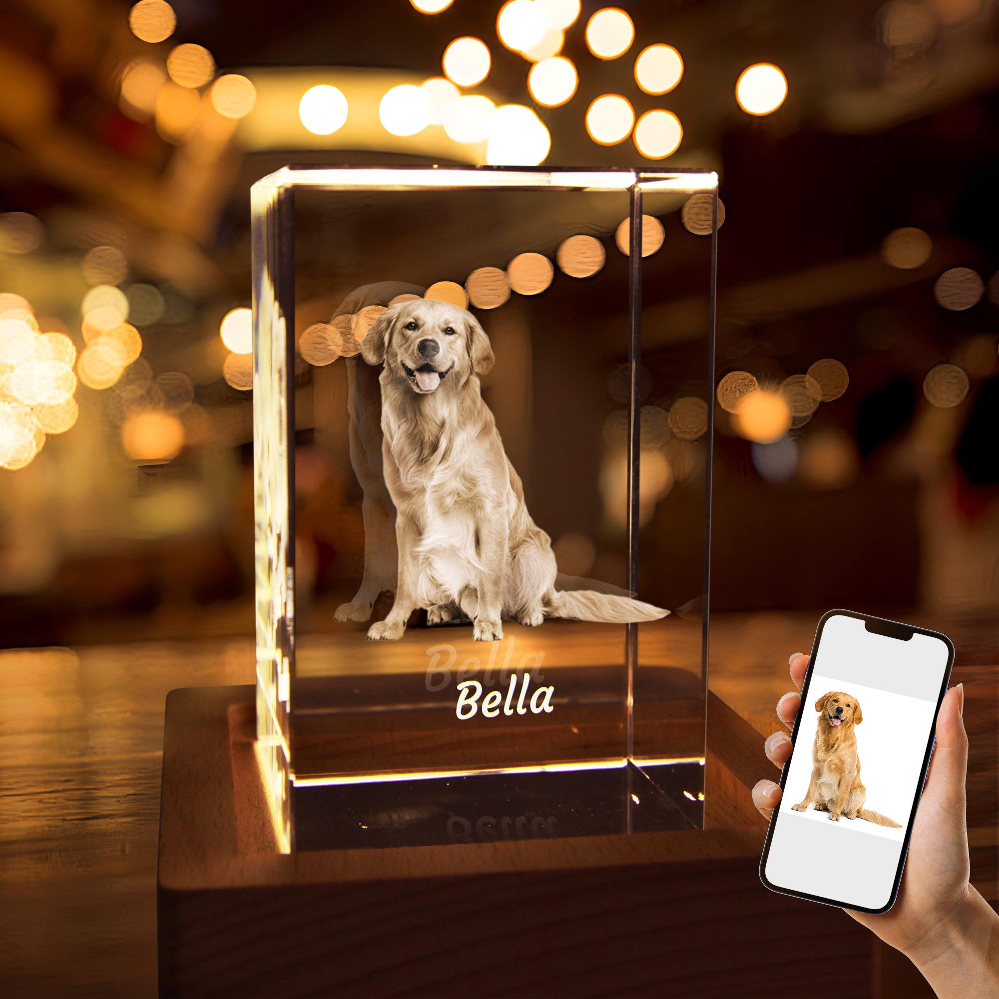 3D Crystal Photo Portrait Personalized With Your Photo, Personalized 3D ...
