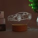 Custom 3D Car Sketch Night Light, Car Guy Gift, Super Car Truck ...