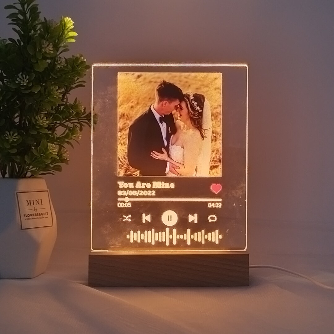 Custom Music Song Plaque Photo Song Plaque LED Light Song - Etsy